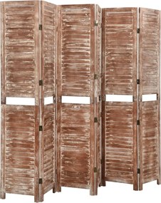 vidaXL 6dílný paraván hnědý 210 x 165 cm masivní dřevo pavlovnie [338585]