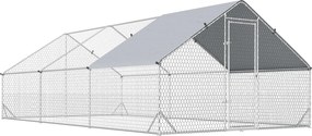 PawHut kurník, 3 x 6 x 2 m, volný výběh XXL, venkovní kurník se stínem, střecha, pro 12-18 kuřat, kachny, králíky, ocel