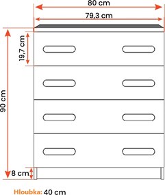 Komoda SMYK - bílá (více variant)