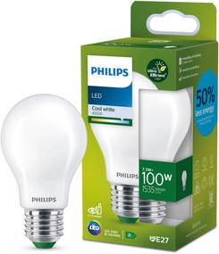 Led žárovka philips led 7,3-100w, e27, 4000k, mléčná, a