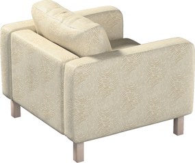 Potah na křeslo IKEA Karlstad, krátký barva béžová látka lesklé, pletený vzor, vzorované