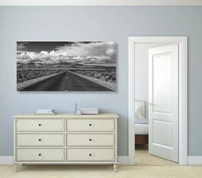 Obraz černobílá cesta v poušti Varianta: 100x50
