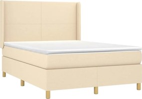 Box spring postel s matrací krémová 140x190 cm textil 3131830