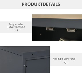 HOMCOM Kovový Úložný Skříň s Magnetickými Žaluziemi, Dvojitými Dveřmi, Nastavitelnou Policí, Kancelářský Úložný Skříň pro Pracovnu, Obývací Pokoj 75 …