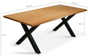Stůl z masivu 260x100 cm ATLANTA vintage