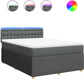 Box spring postel s matrací tmavě šedá 160x200 cm textil 3289822