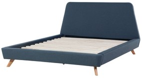 Čalouněná tmavě modrá postel 160x200 cm VIENNE  Beliani