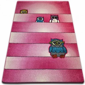 koberec KIDS Sovy růžový C412 velikost 280x370 cm | krásné koberce cz