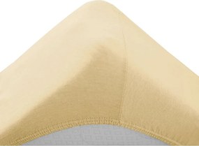 Jersey prostěradlo do dětské postýlky žluté 60 x 120 cm