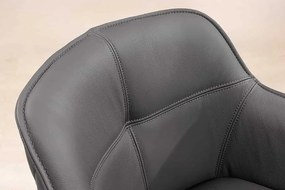 Designová otočná židle Natasha šedá kůže