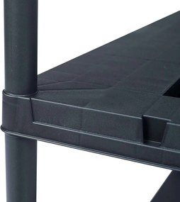 vidaXL Skladový regál černý 220 kg 90 x 40 x 138 cm plastový [45679]