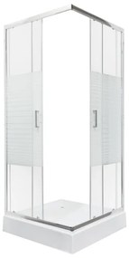 Novoterm Čtvercový sprchový kout NV-Madera STR 80x80 chrom/transparent + vanička