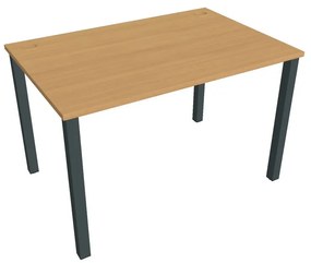 Stůl pracovní rovný 120 cm - Hobis Uni US 1200 Dekor stolové desky: buk, Barva nohou: černá