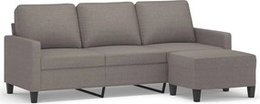 3místná pohovka s podnožkou taupe 180 cm textil 3201044