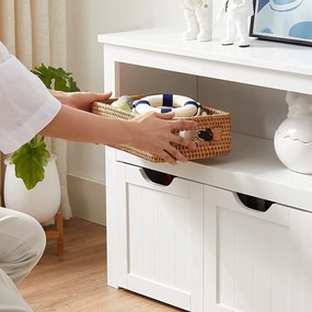 Úložný box na hračky pro děti, s kolečky, 102 x 60 x 30 cm, bílý