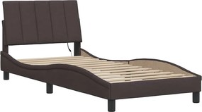 Rám postele bez matrace Hanko tmavě hnědá 80 x 200 cm textil 3310422