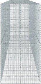Gabionový koš s víkem 650 x 100 x 200 cm pozinkované železo 3295236
