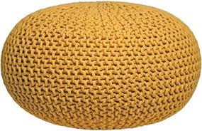 Žlutý pletený puf LABEL51 Knitted XL, ⌀ 70 cm