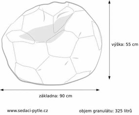 Fotbalový míč velký ekokůže šedá