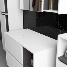 Skříňka pod umyvadlo VAMI W90 2SZ bílá / garafitová / šedá