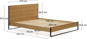 Dvoulůžková postel s roštem v přírodní barvě 160x200 cm Taiana – Kave Home