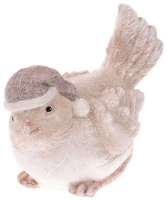 Ptáček s čepicí AV4704, zimní dekorace polyresin