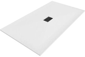 Mexen Hugo, obdélníková sprchová vanička SMC 150 x 100 cm, bílá, černá krytka, 42101015-B
