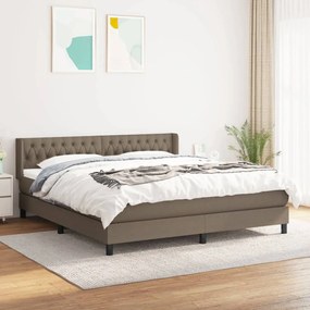 Box spring postel s matrací taupe 180x200 cm textil,  3129973