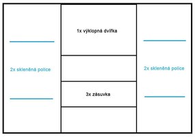 Obývací stěna INDIANAPOLIS | sestava B | jasan světlý