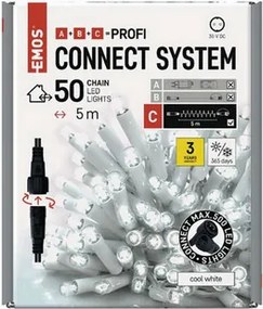 Propojovací vánoční řetěz bez zdroje EMOS Connecting D2AC02 ZY2156 50LED 5m studená bílá
