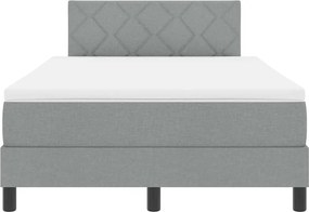 Postel s boxspringem s čelo Světle šedá 120 x 190 cm textil 3338748