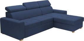 Rohová rozkládací sedací souprava do L MONSUM, 245 cm, s úložným prostorem Roh pohovky: Levý roh, Barva látky: Černá (Kronos 07)