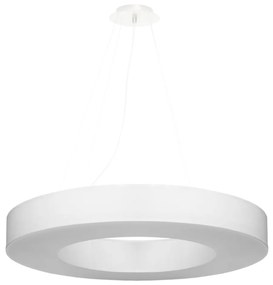 Bílé závěsné svítidlo s textilním stínidlem ø 70 cm Galata Slim – Nice Lamps