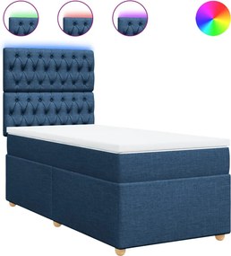 Box spring postel s matrací modrá 90x200 cm textil 3293476