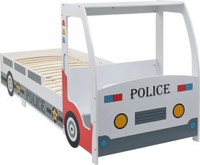 vidaXL Dětská postel policejní auto se stolem 90 x 200 cm [244012]