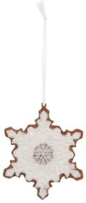 Závěsná dekorace perníková vločka Frosted Ginger - 9*1*10 cm