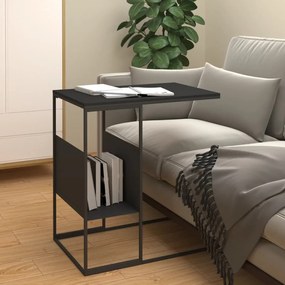 Odkládací stolek černý 55 x 36 x 59,5 cm kompozitní dřevo - Default Title