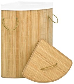 Rohový bambusový koš na prádlo 60 l