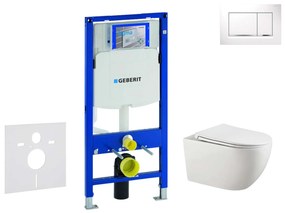 Geberit Duofix - Set předstěnové instalace, klozetu Gaia a sedátka softclose, tlačítko Sigma20, bílá/chrom SANI11CA3123