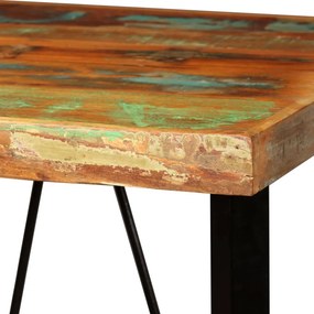 Barový set 3 kusy masivní recyklované dřevo, pravá kůže, plátno 275141