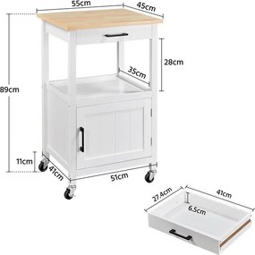 Kuchyňský vozík Yaheetech – bílá (255970419516)