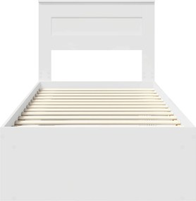 Rám postele s čelo Bílá 100 x 200 cm Masivní borové dřevo 3409791