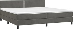 Box spring postel s matrací tmavě šedá 200x200 cm samet 3141264