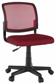 Dětská otočná židle RAMIZA síťovina tmavě červená, plast černý