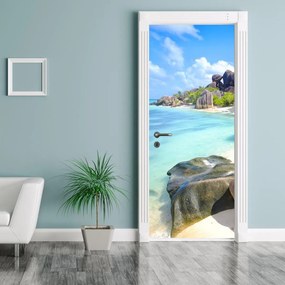 Fototapeta na dveře - La Digue, Seychelly (95x205cm)