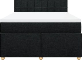 Box spring postel s matrací černá 160x200 cm textil 3289033