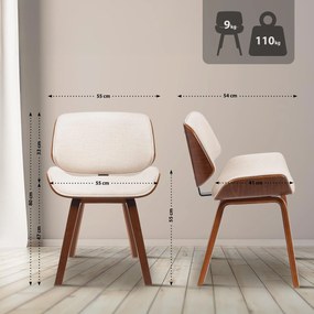 Konferenční židle Beverley látka – ořechová/krémová