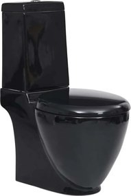 vidaXL Keramické WC kulaté spodní odpad [141136] Barva: Černá