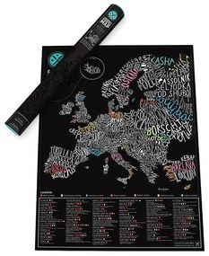 Gurmánská stírací mapa Evropy Luckies of London