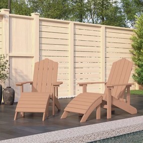 Zahradní křesla Adirondack 2 ks s podnožkami HDPE hnědá 3095698